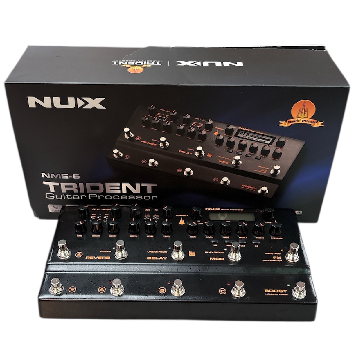 Pre-owned NUX NME-5 Trident Amp Sim Multi-FX Pedal - Boxed - Own4Less